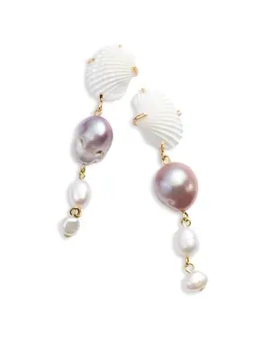 JENNIFER BEHR Kasumi Drop Earrings With Shell And Pearls