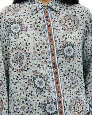 Gerard Darel Liz Printed Button Front Blouse