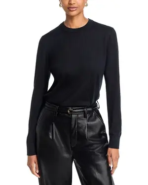 Michael Kors Merino Wool Blend Crewneck Sweater - Black
