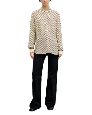 Gerard Darel Jimi Printed Button Front Blouse