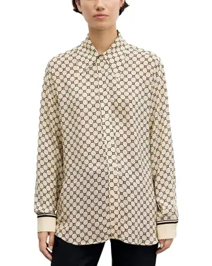 Gerard Darel Jimi Printed Button Front Blouse