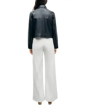Gerard Darel Petra Leather Button Front Jacket