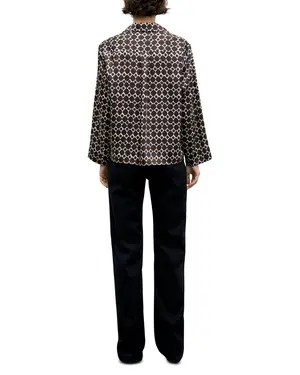 Gerard Darel Printed Open Collar Blouse
