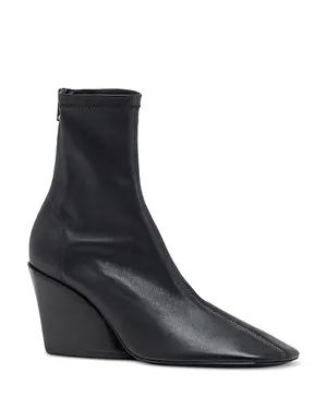Proenza Schouler Slant Stretch Leather Ankle Boots - Black