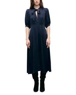 Gerard Darel Puffed Sleeve Midi Dress - Ink