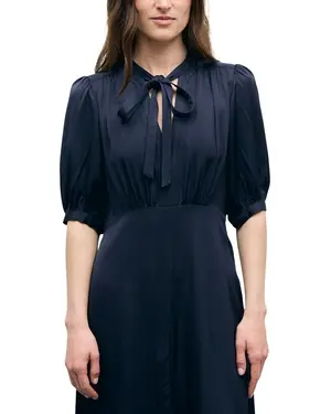 Gerard Darel Puffed Sleeve Midi Dress