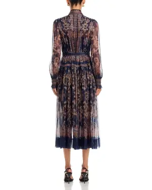 SELF-PORTRAIT Printed Georgette Midi Dress