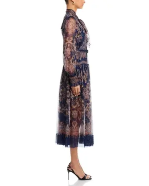 SELF-PORTRAIT Printed Georgette Midi Dress