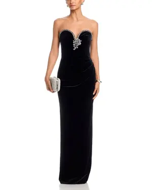 SELF-PORTRAIT Velvet Maxi Dress