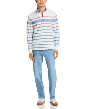 Vineyard Vines Engineered Breton Stripe Quarter Zip Sweater