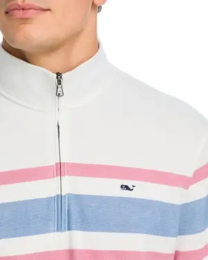 Vineyard Vines Engineered Breton Stripe Quarter Zip Sweater