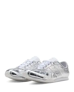 PUMA H-street Lustre Metallic Leather Lace Up Sneakers - Grey