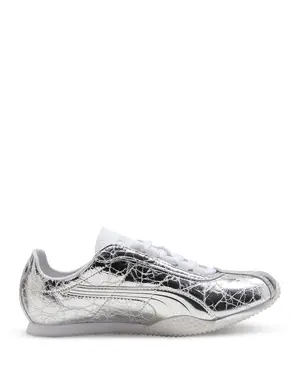 PUMA H-street Lustre Metallic Leather Lace Up Sneakers - Grey