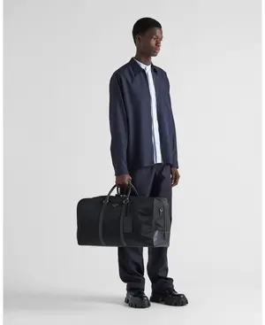 Prada Re-nylon And Saffiano Leather Duffle Bag