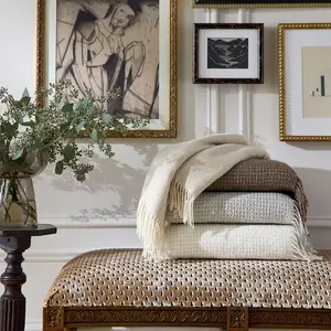 SFERRA Terranova Merino Wool Decorative Throw - Ivory