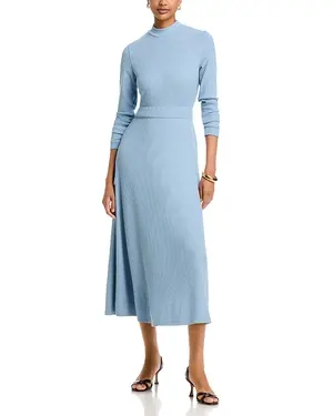 AREA STARS Molly Ribbed Midi Dress - Blue
