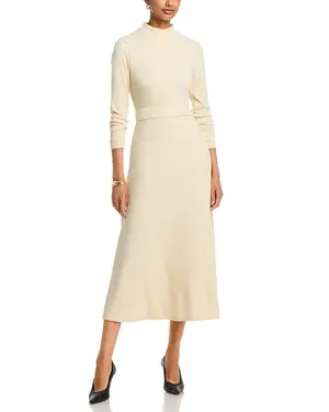 AREA STARS Molly Ribbed Midi Dress - Cream
