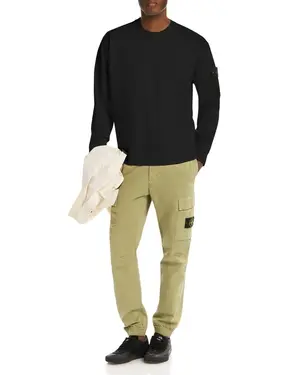 Stone Island Felpa Logo Patch Cotton Crewneck Sweater