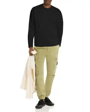 Stone Island Felpa Logo Patch Cotton Crewneck Sweater