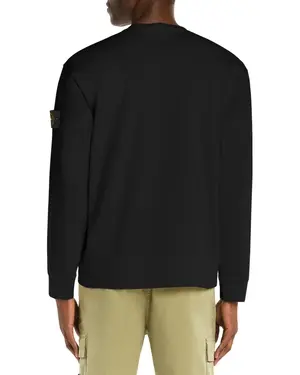 Stone Island Felpa Logo Patch Cotton Crewneck Sweater