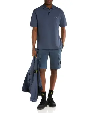 Stone Island Compass Logo Cotton Polo Shirt