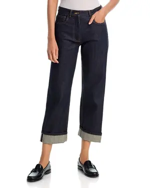 Thom Browne Cotton Cuffed Jeans