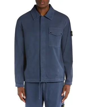 Stone Island Boxy Cotton Pocket Overshirt - Slate Blue