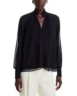 AREA STARS Siena Mock Neck Top - Black