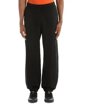 Stone Island Felpa Loose Fit Solid Cotton Sweatpants - Black