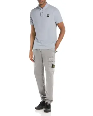 Stone Island Corta Slim Fit Patch Logo Cotton Blend Polo Shirt