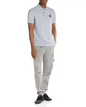 Stone Island Corta Slim Fit Patch Logo Cotton Blend Polo Shirt