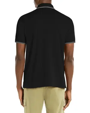 Stone Island Corta Slim Fit Cotton Blend Polo Shirt - Black