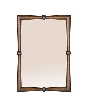 ROWENA INTERIORS Modern Mango Wood Wall Mirror - Walnut