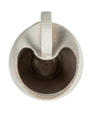 OLIVE GROVE Textured Stoneware Pitcher With Reactive Glaze - White