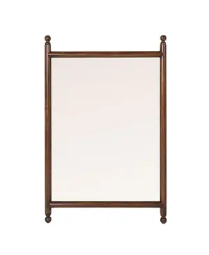 ROWENA INTERIORS Rectangular Wall Mirror With Wood Dowel Frame - Walnut