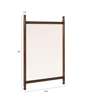 ROWENA INTERIORS Rectangular Wall Mirror With Wood Dowel Frame - Walnut