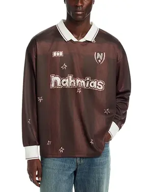 NAHMIAS Relaxed Scribble Logo Soccer Jersey - Brown Jersey