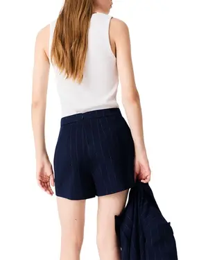 Maje Tailored Lurex Stripe Shorts