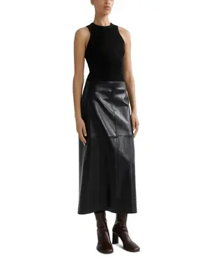 AGOLDE Leather Blend Midi Skirt