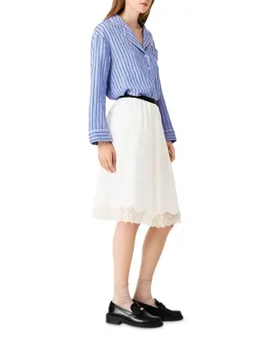 Maje Jentelle Lace Hem Skirt
