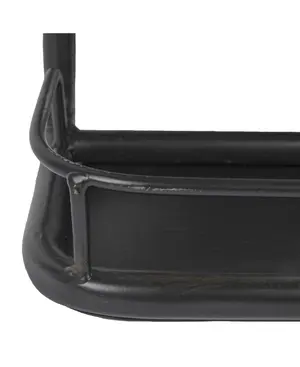 OLIVE GROVE Metal Framed Wall Mirror With Shelf - Black