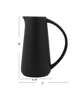 OLIVE GROVE Modern Stoneware Pitcher - Black