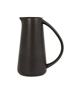OLIVE GROVE Modern Stoneware Pitcher - Black
