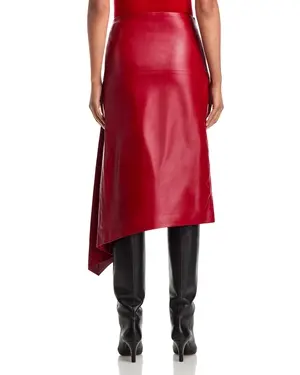 Co Leather Scarf Pleat Skirt
