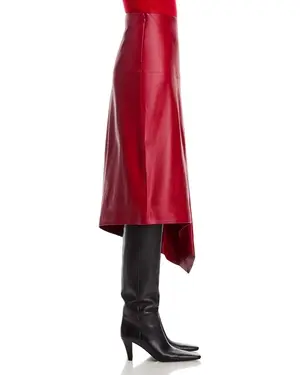 Co Leather Scarf Pleat Skirt