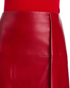 Co Leather Scarf Pleat Skirt