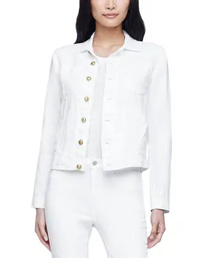 L'Agence Celine Slim Femme Linen Jacket - Blanc