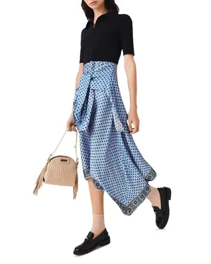 Maje Layered Effect Scarf Dress