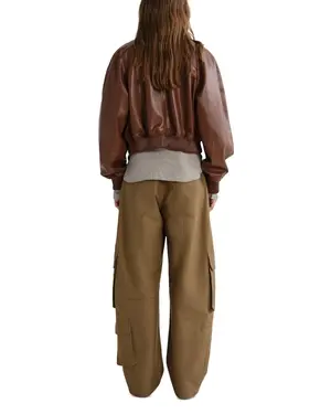 AGOLDE Nova Faux Leather Bomber Jacket