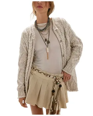 Free People Opal Crewneck Cardigan Sweater